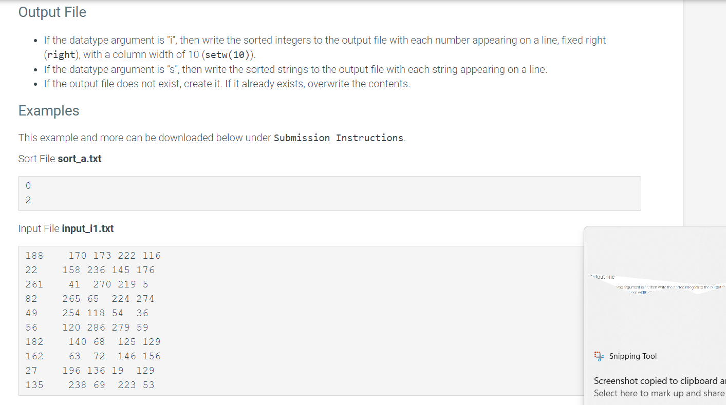 Solved Run command:./a.out i sort_a.txt input_i1.txt | Chegg.com