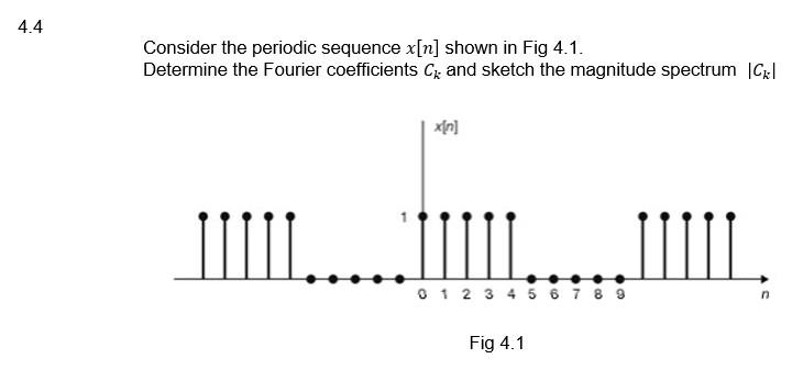 Solved 4.4 Consider the periodic sequence x[n] shown in Fig | Chegg.com