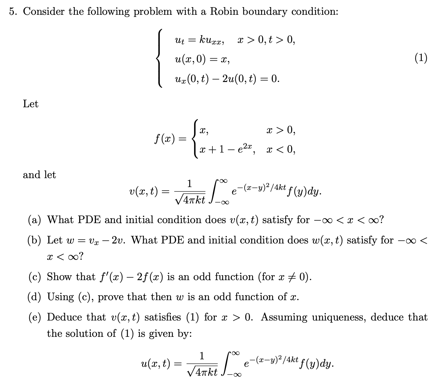 Solved Consider the following problem with a Robin boundary | Chegg.com