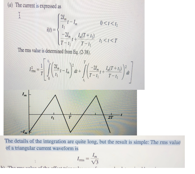 Solved I want to derive the Irms value for the figure | Chegg.com