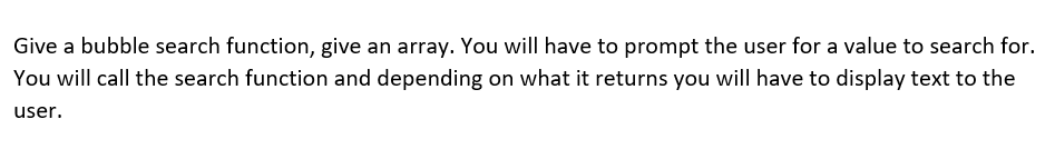 Solved Give a bubble search function, give an array. You | Chegg.com