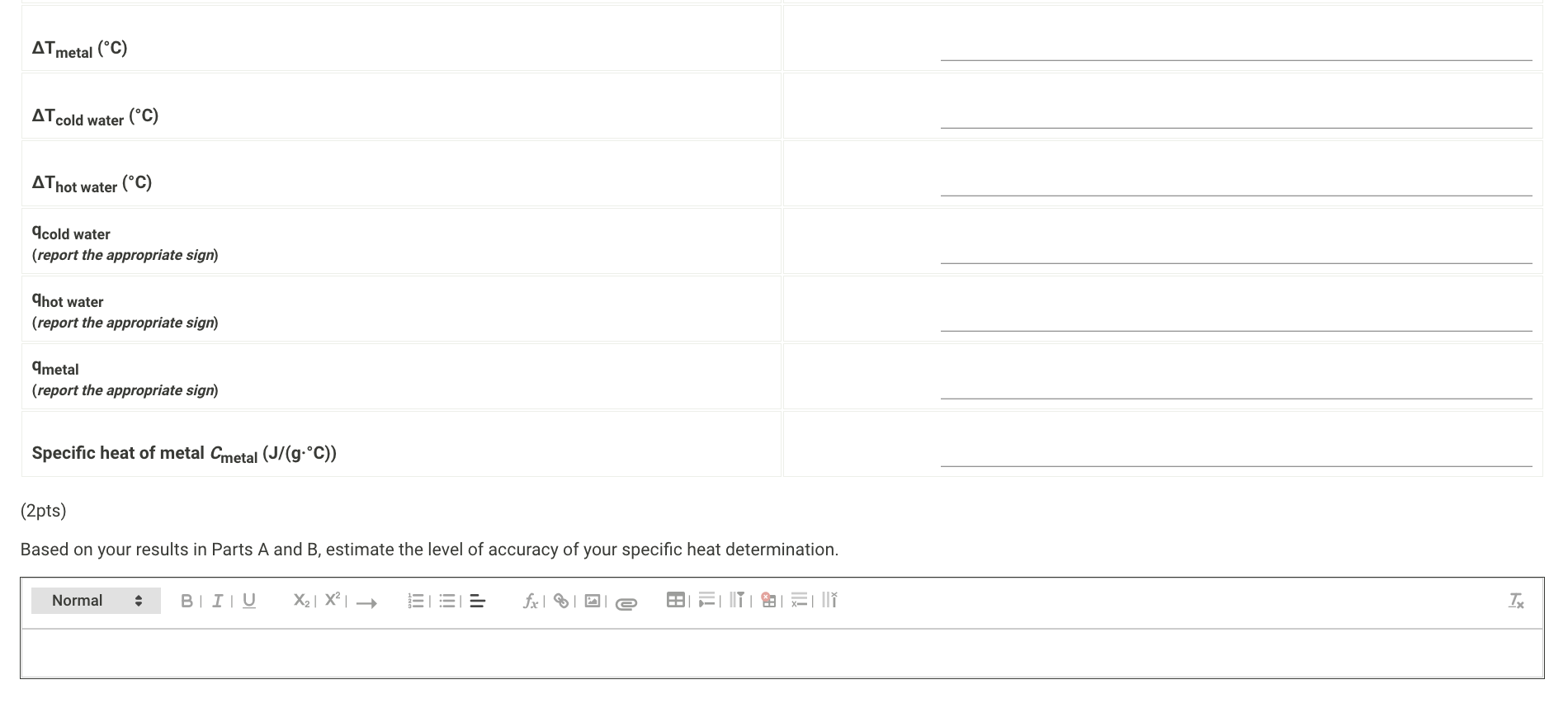 Solved Need help with the blanks based on the data given for | Chegg.com