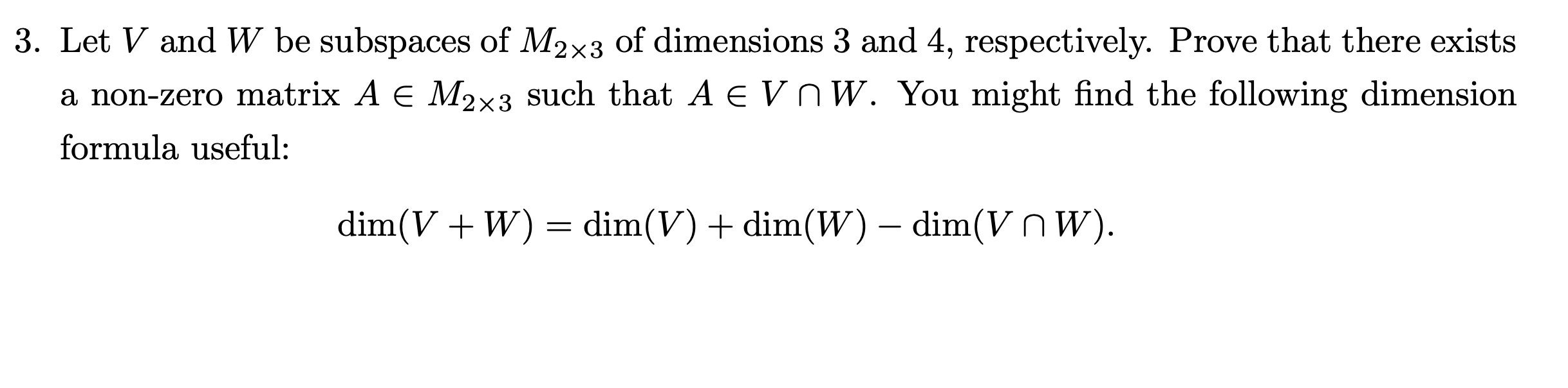 Solved code class="asciimath">Let V and W be subspaces of | Chegg.com