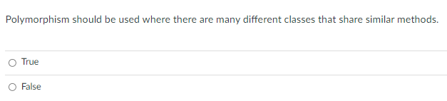 Polymorphism allows Java programs to use the same | Chegg.com
