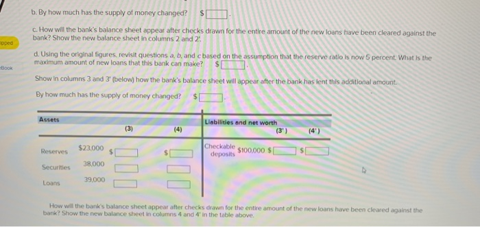 Solved Suppose that Big Bucks Bank has the simplified | Chegg.com