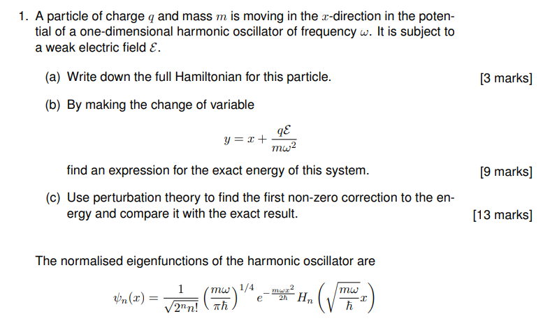 Solved 1. A particle of charge q and mass m is moving in the | Chegg.com