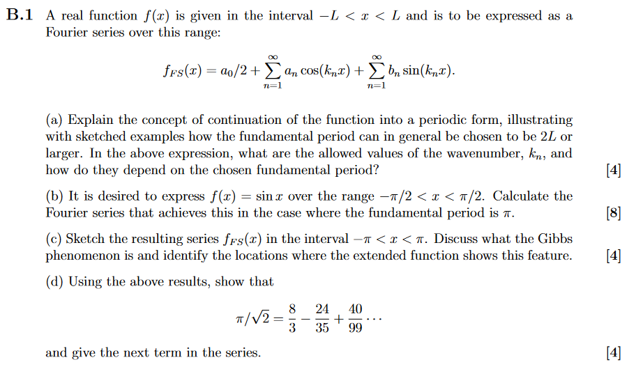 Solved A real function f(x) is given in the interval −L | Chegg.com