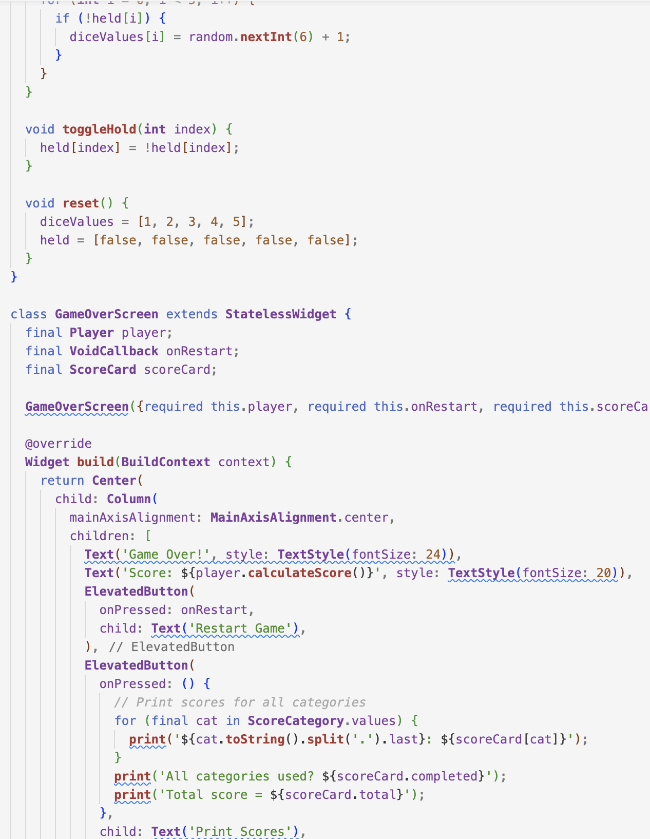 Solved CODE A YAHTZEE GAME IN DART PROGRAMMING LANGUAGE TO | Chegg.com