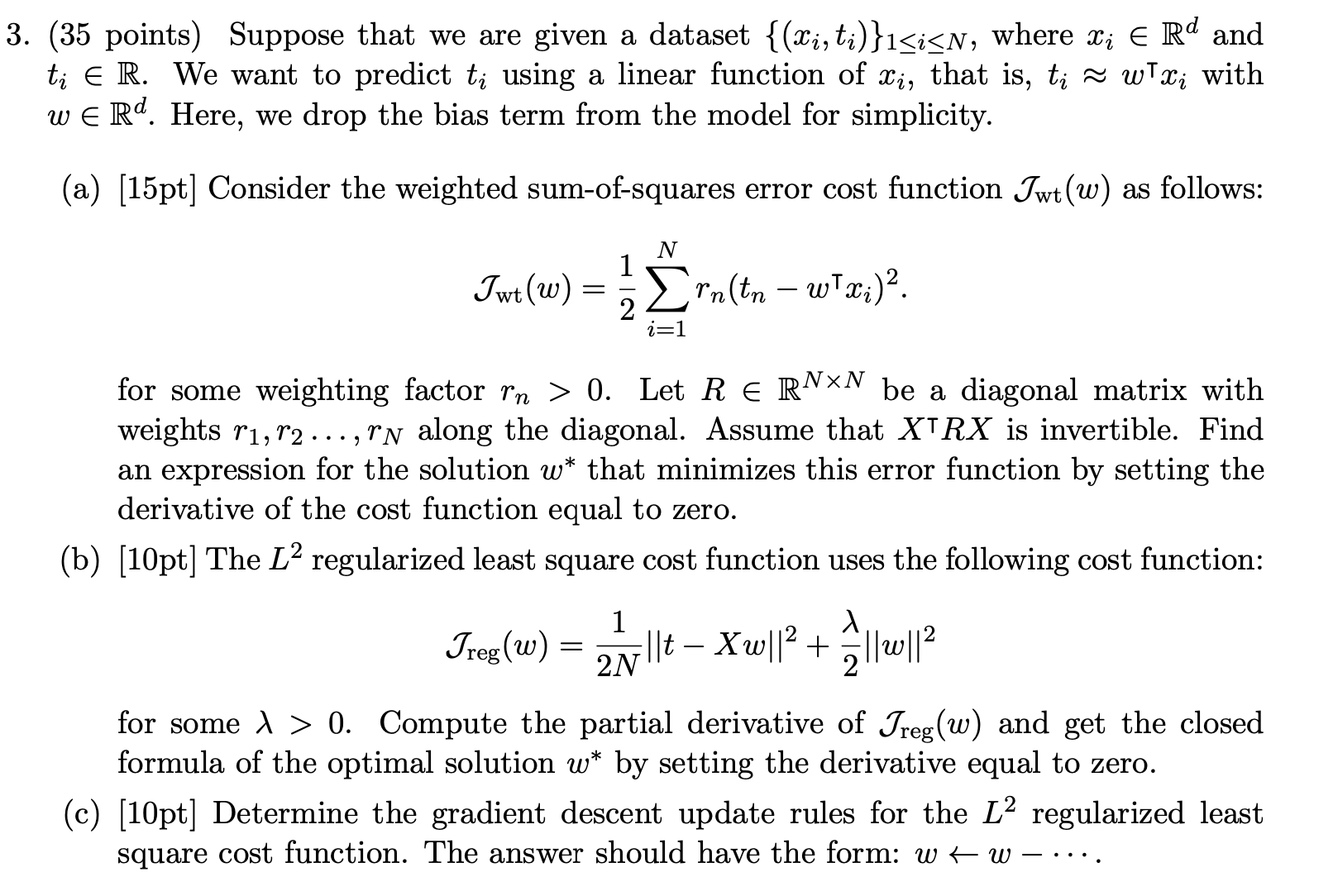 Solved (35 ﻿points) ﻿Suppose that we ﻿are given a dataset | Chegg.com