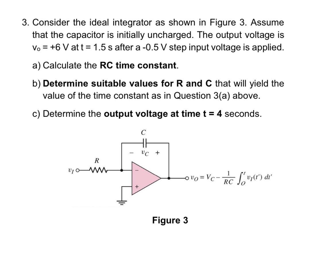 Solved 3. Consider the ideal integrator as shown in Figure | Chegg.com