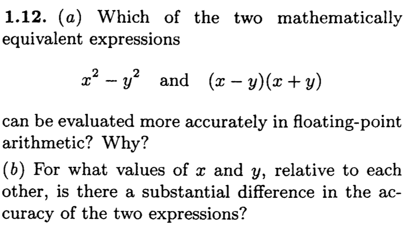 Solved 1.12. (a) Which of the two mathematically equivalent | Chegg.com