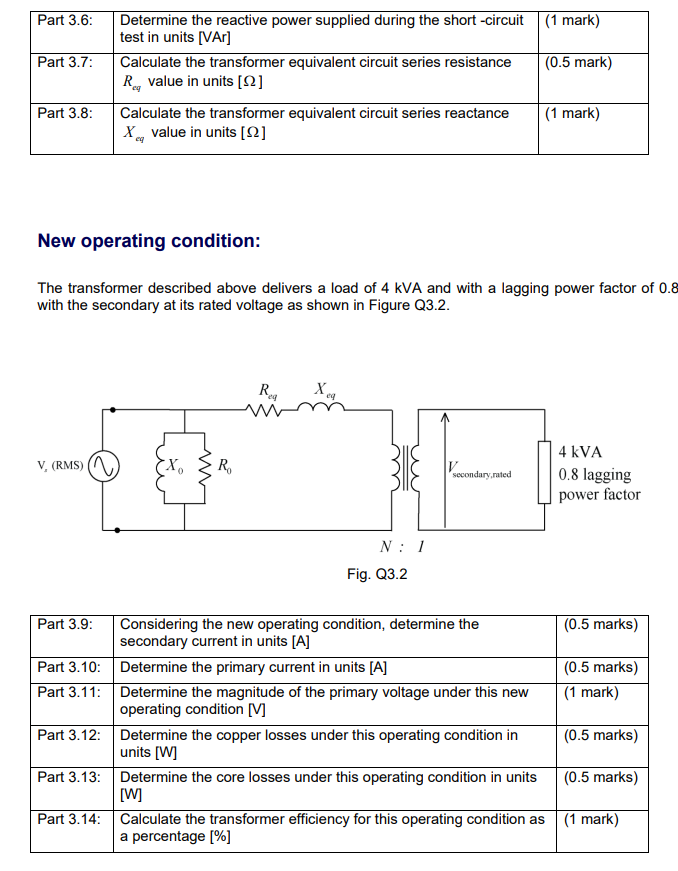 Solved The equivalent circuit of a single-phase transformer | Chegg.com
