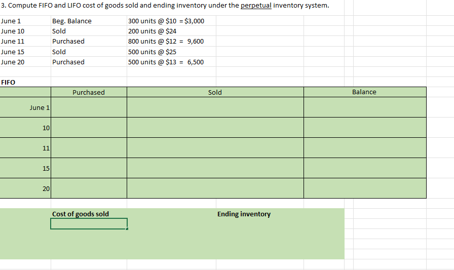 Solved 3. Compute FIFO and LIFO cost of goods sold and | Chegg.com