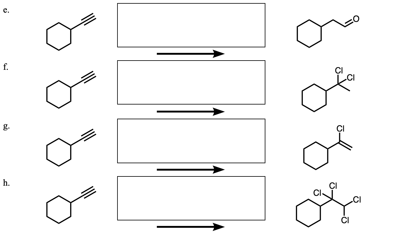 Solved 1. Fill in the boxes with the reagents (or sequence | Chegg.com