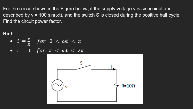 Solved For the circuit shown in the Figure below, if the | Chegg.com