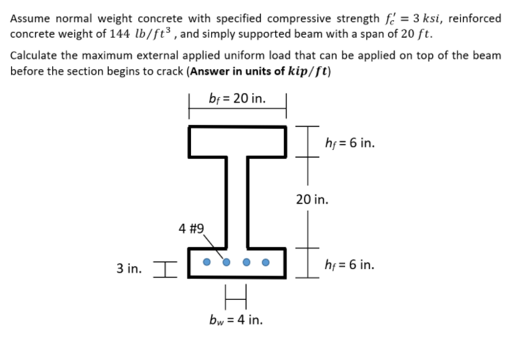 Solved Assume normal weight concrete with specified | Chegg.com