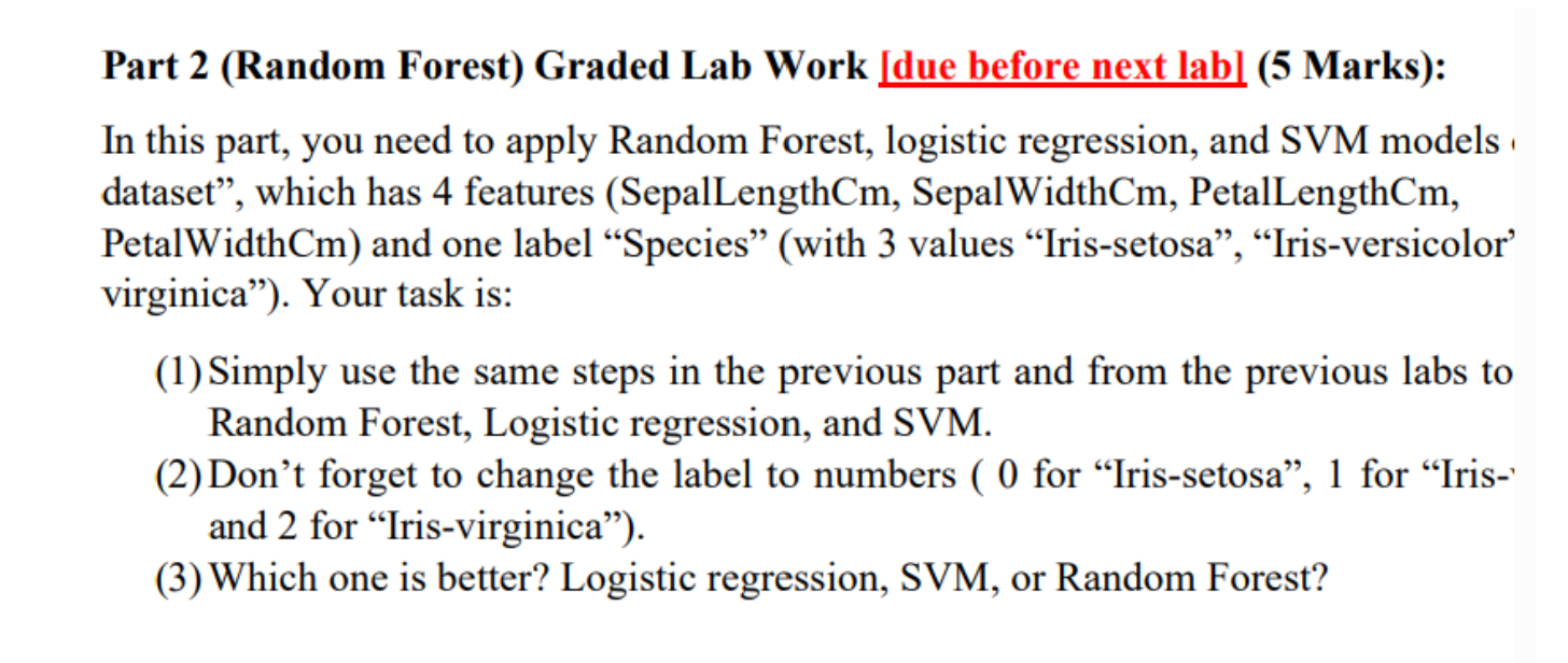 Solved use kaggle to do part 2 :the previous part are the | Chegg.com