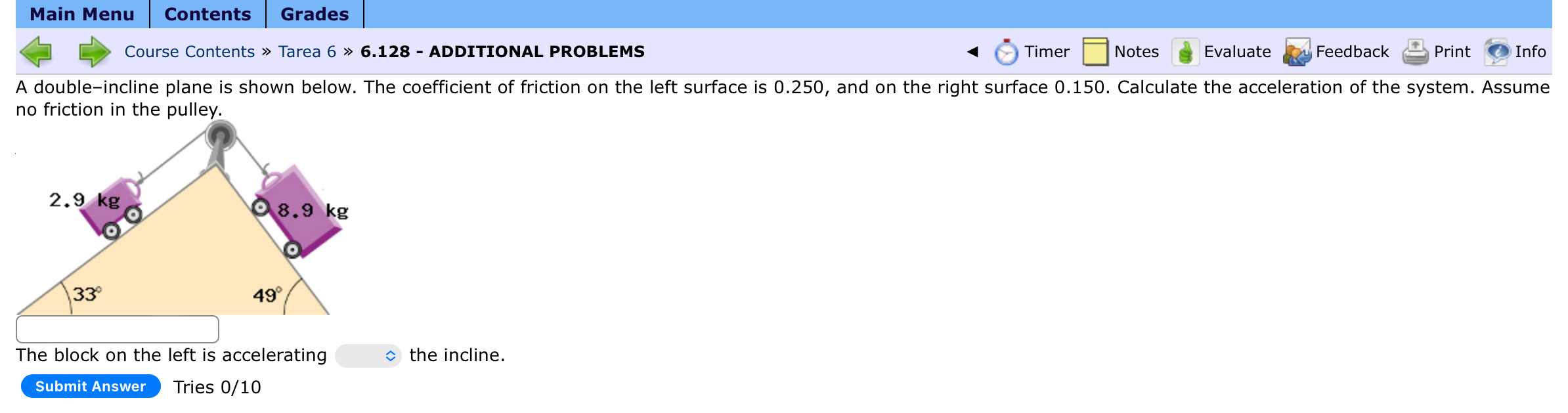 Solved A double-incline plane is shown below. The | Chegg.com