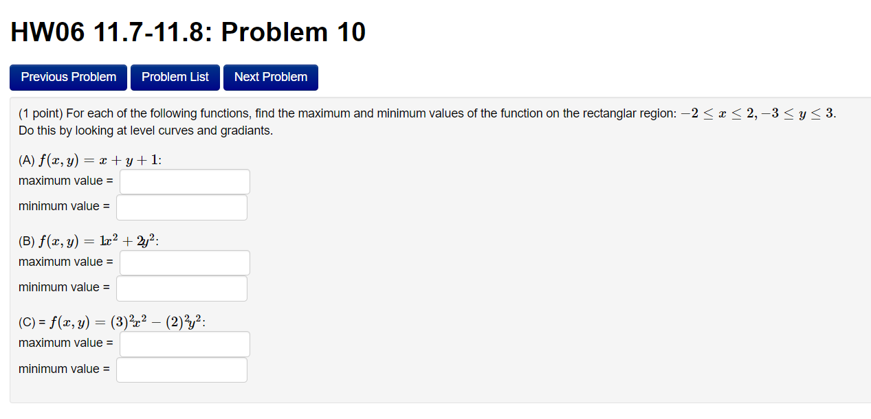 Solved HW06 11.7-11.8: Problem 10 Previous Problem Problem | Chegg.com