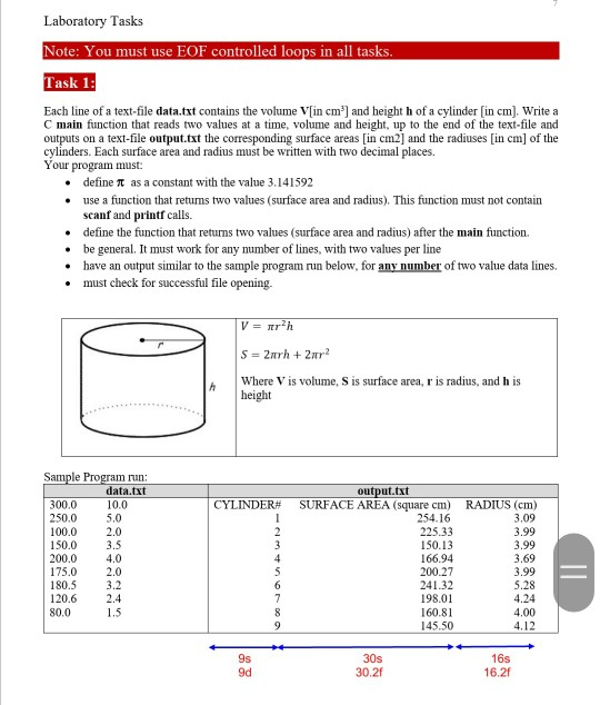Solved Laboratory Tasks Note You Must Use Eof Controlled 
