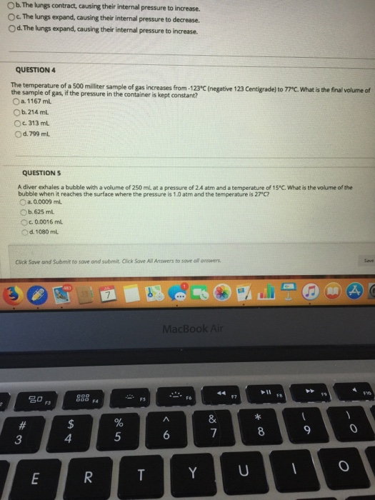 Solved Ob. The lungs contract,causing their internal | Chegg.com