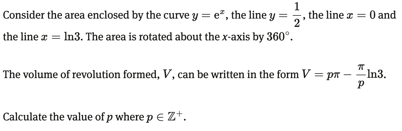 Solved Consider the area enclosed by ﻿the curve y=ex, ﻿the | Chegg.com