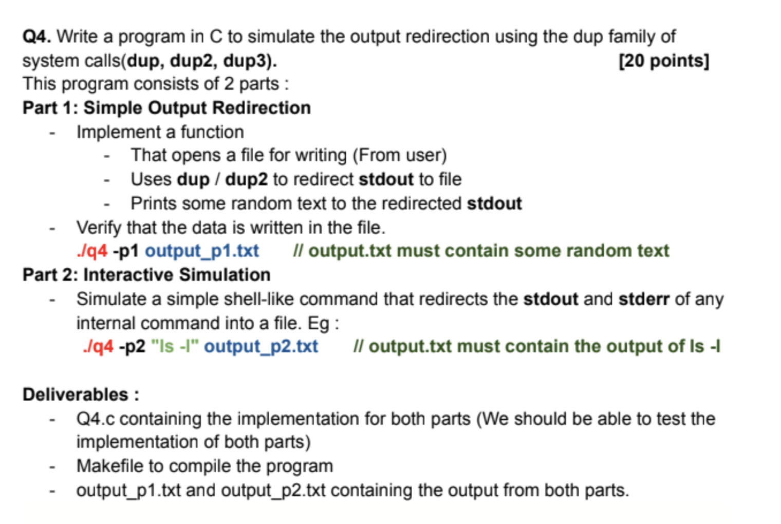 Q4. ﻿Write a program in C to simulate the output | Chegg.com