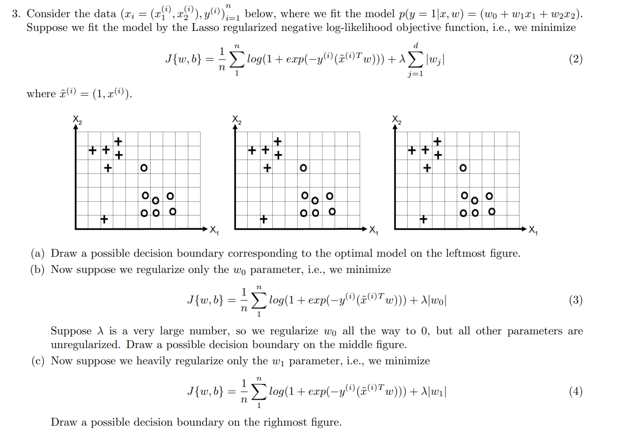 Solved 3. Consider the data (xi=(x1(i),x2(i)),y(i))i=1n | Chegg.com