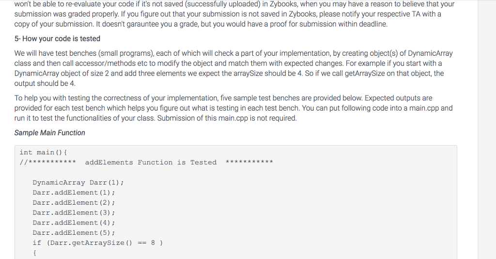 Solved 2- Problem You have to write a class "DynamicArray" | Chegg.com