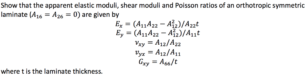 Solved Show that the apparent elastic moduli, shear moduli | Chegg.com