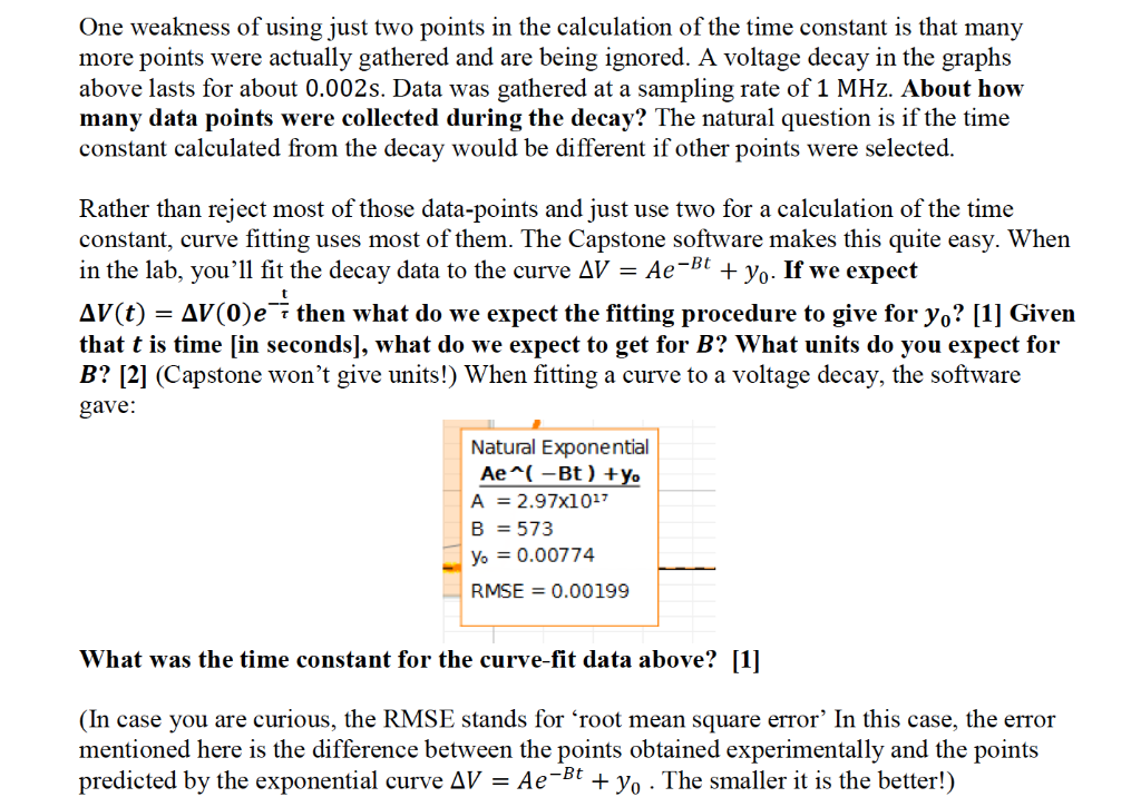 Solved One weakness of using just two points in the | Chegg.com