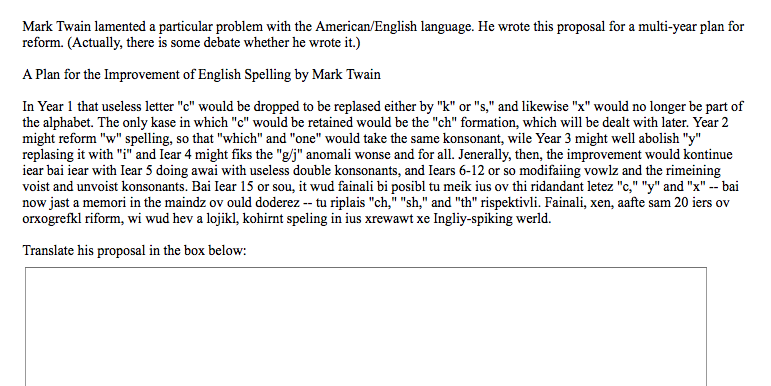 Mark Twain lamented a particular problem with the | Chegg.com