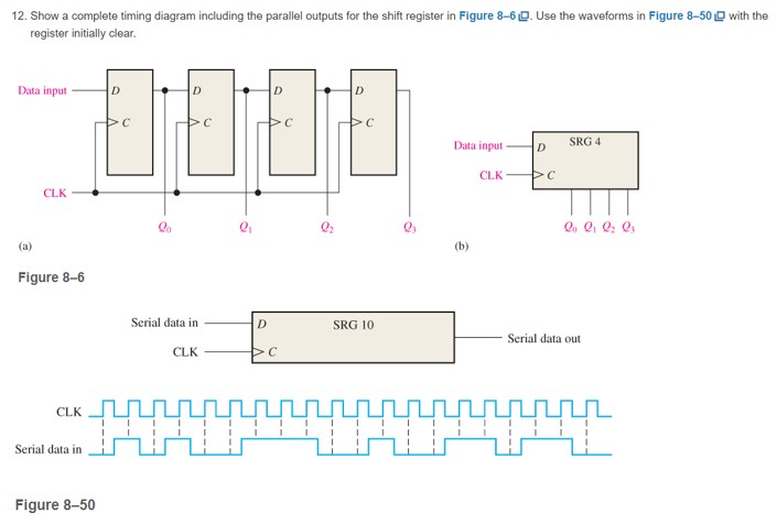 Solved 12. Show a complete timing diagram including the | Chegg.com