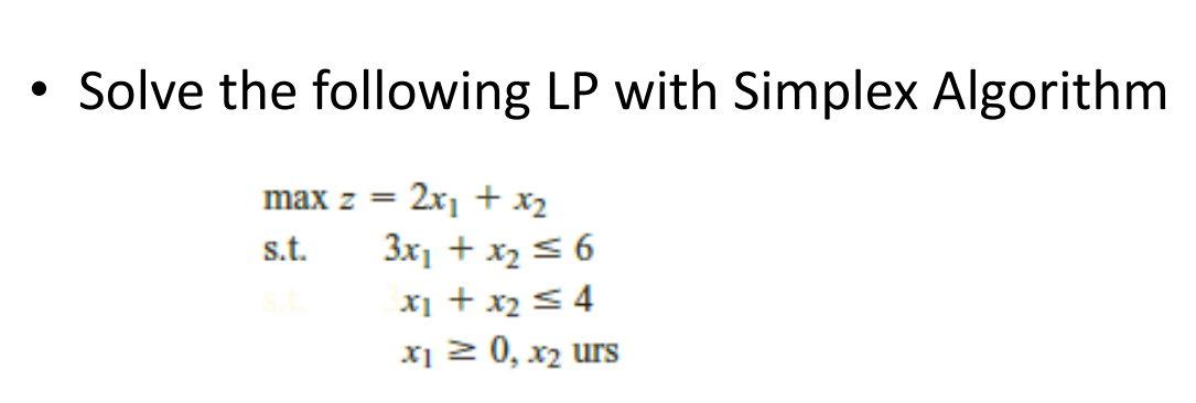 Solved Solve the following LP with Simplex | Chegg.com