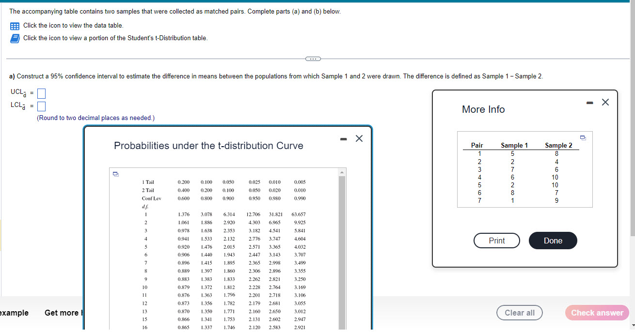 Solved The accompanying table contains two samples that were | Chegg.com
