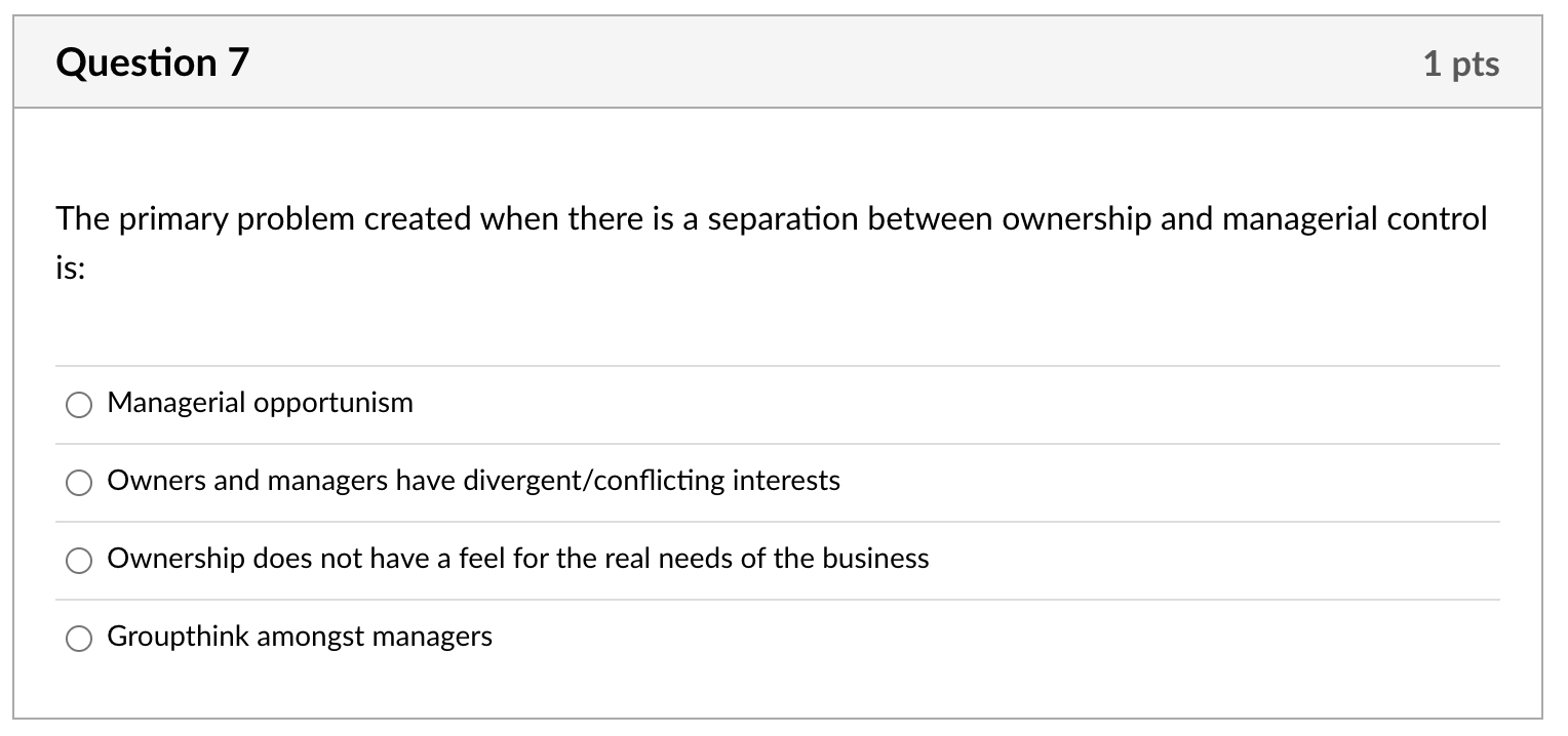Solved question 7 - 1 pts - The primary problem created when | Chegg.com