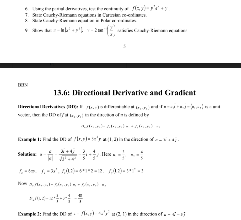 Solved 6. Using the partial derivatives, test the continuity | Chegg.com