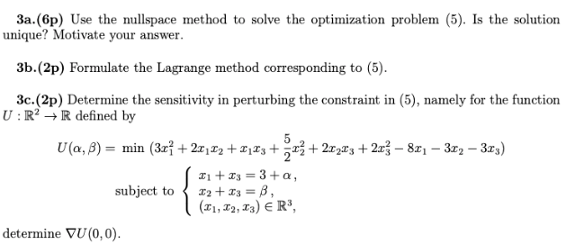 3. Consider the optimization problem 5 minimize (31 | Chegg.com