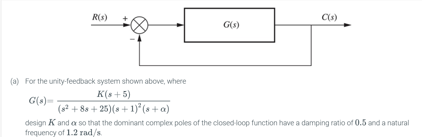 (a) For the unity-feedback system shown above, where | Chegg.com