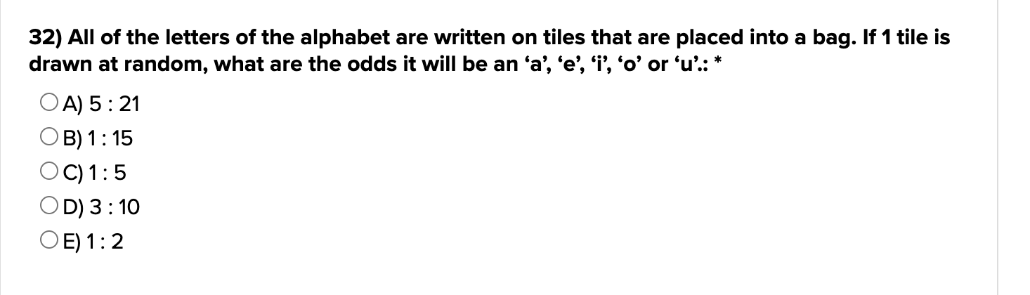 Solved 32) All of the letters of the alphabet are written on | Chegg.com
