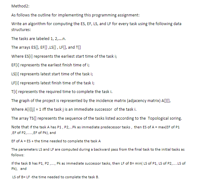 Solved Method2: As follows the outline for implementing this | Chegg.com