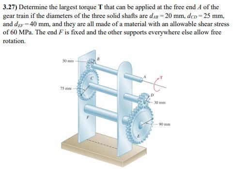 Solved 3.27) Determine the largest torque T that can be | Chegg.com