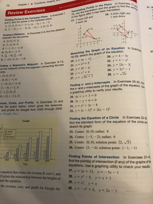 Solved 74 Chapter 1 Functions, Graphs, in the Plane In | Chegg.com