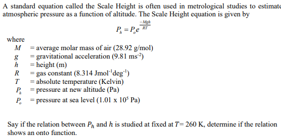 Solved A standard equation called the Scale Height is often | Chegg.com
