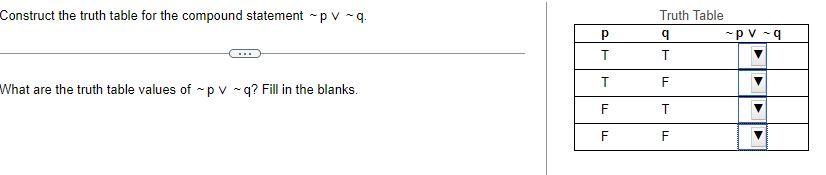 Solved Construct the truth table for the compound statement | Chegg.com