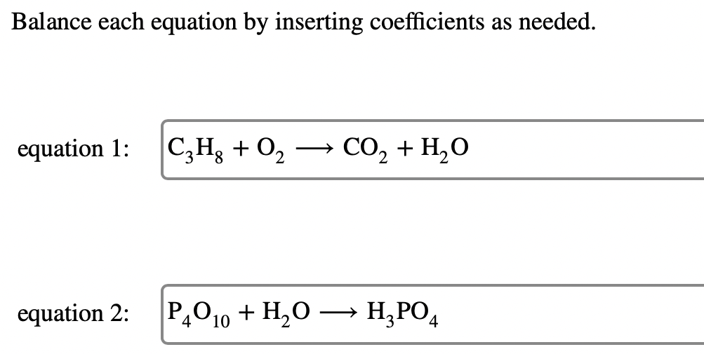 Solved Balance each equation by inserting coefficients as | Chegg.com