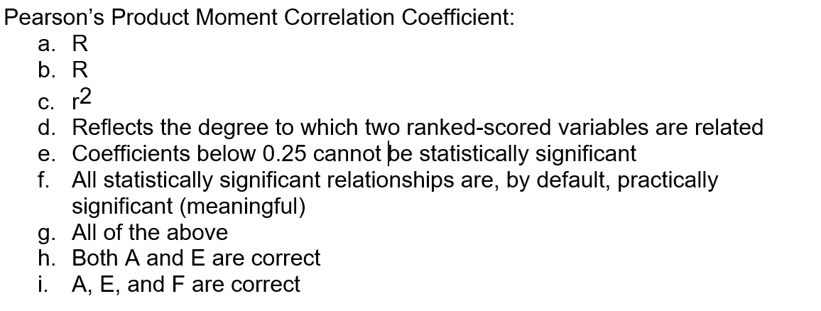 Solved C. Pearson's Product Moment Correlation Coefficient: | Chegg.com