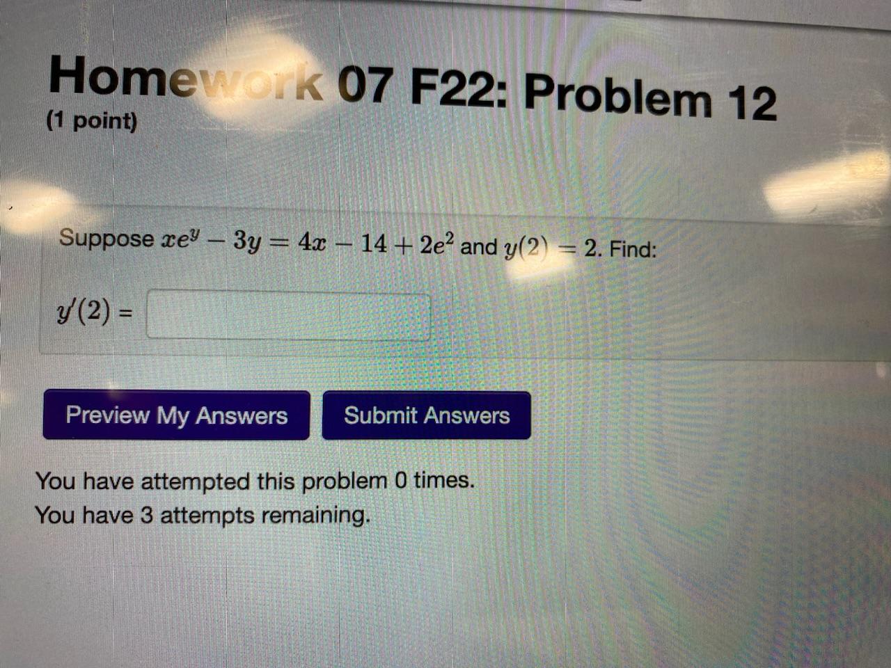 Solved Homen i 07 F22: Problem 12 (1 point) Suppose | Chegg.com