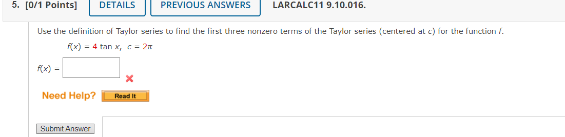 Solved Use the definition of Taylor series to find the first | Chegg.com