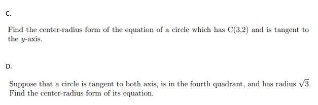 Solved Find the center-radius form of the equation of a | Chegg.com